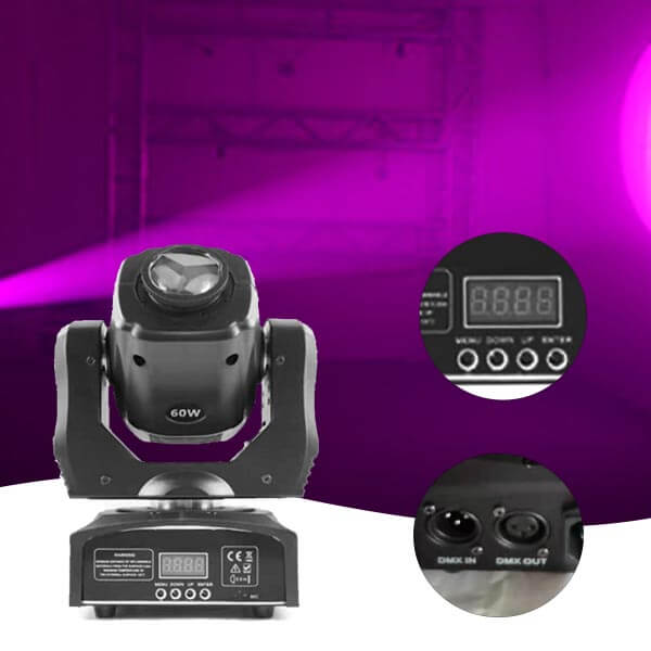 Grace 60w Mini LED Moving Head Projector Gobo Spot Moving Head