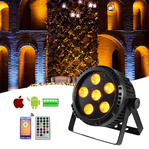 6*18W 6in1 rgbwauv IP65 led flat par can outdoor stage lights