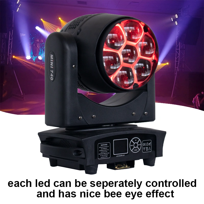 7*40w mini bee eye led moving head zoom wash lighting