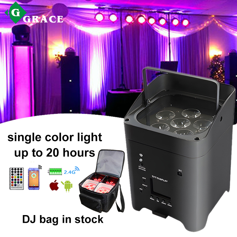 6 *18W 6in1 rgbwauv wireless battery remote control uplight