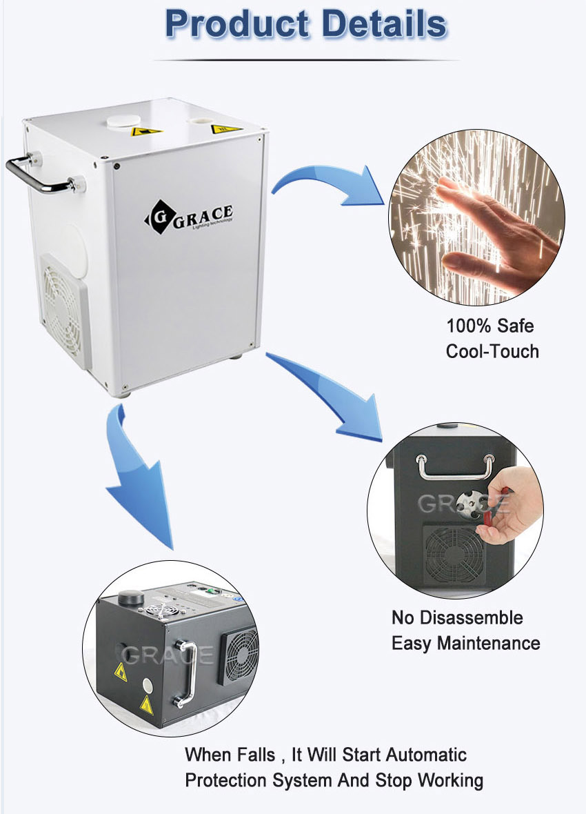 2PCs 650W cold sparklers machine with 5bags indoor or outdoor sparkular ...