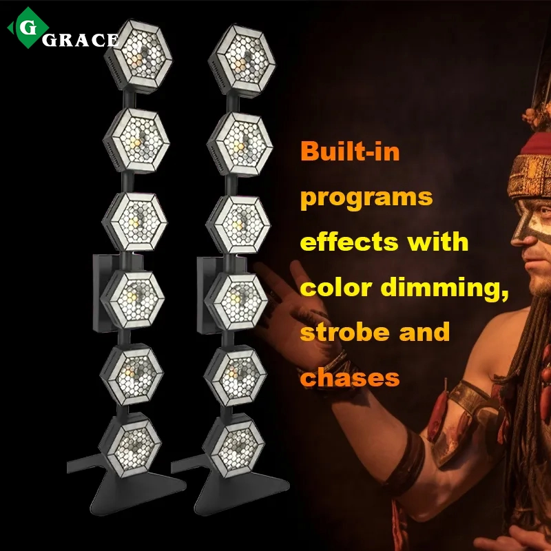 RGB LED Retro Background Effect RGB Flash Hexagonal Stage Light