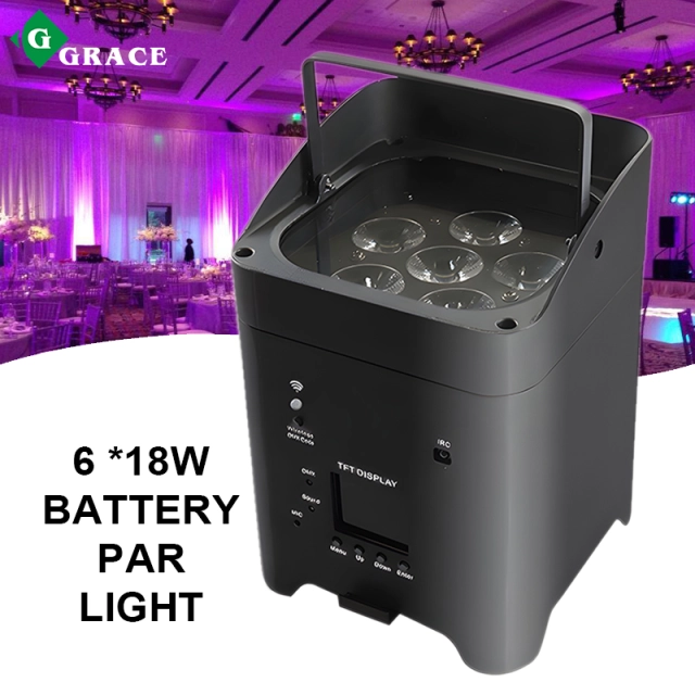 6 *18W 6in1 rgbwauv wireless battery remote control uplight