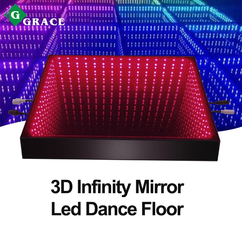 Monoblock 3d optical illusions mirror led dance floor tiles