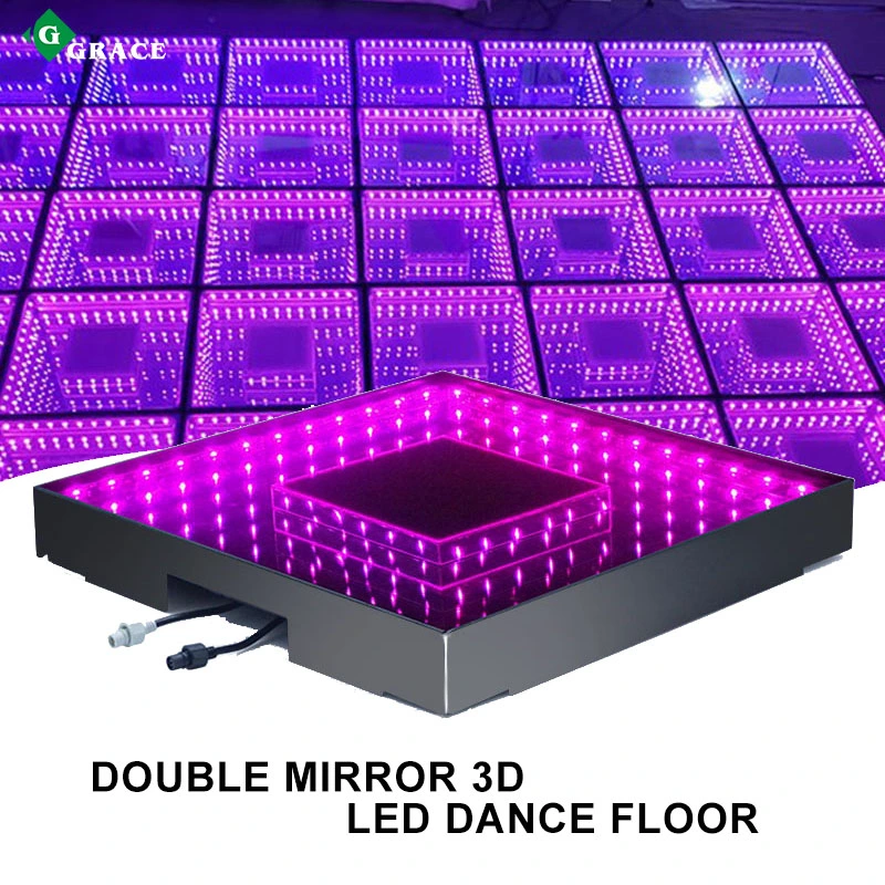 Monoblock tempered glass 3D mirror RGB panels Interactive led dance floor