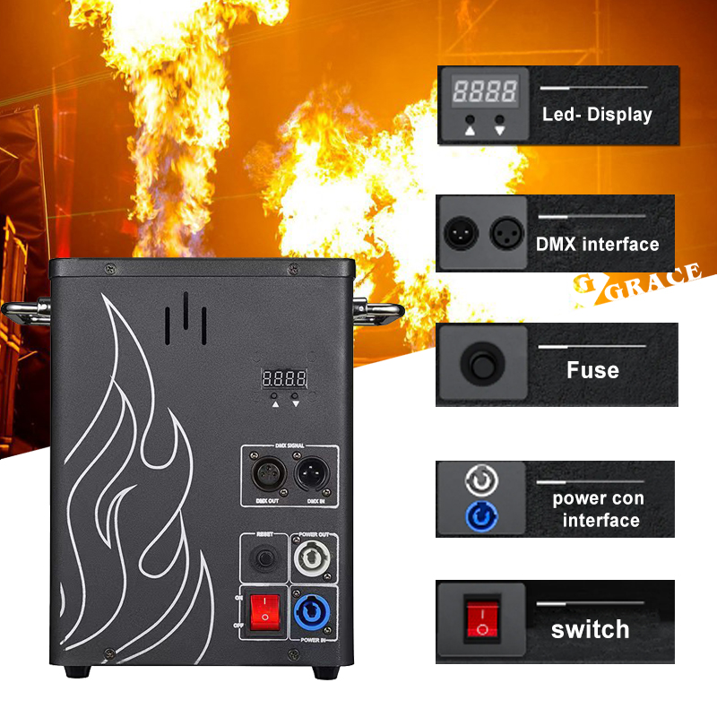 100W DMX Square Real Fire Flame Machine