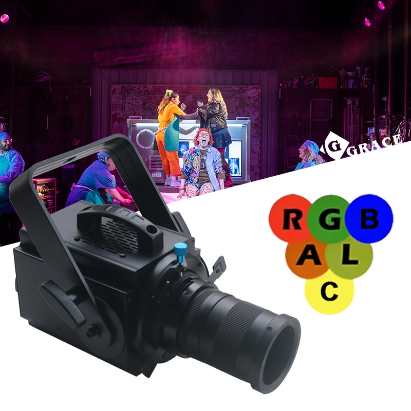 100W LED 6in1 RGBALC PWM Mode CRI>96 Zoom Spotlight Leko Light
