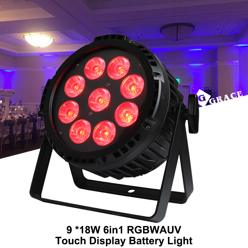 Igracelite 9 *18W 6in1 RGBWAUV Touch Display Battery Light