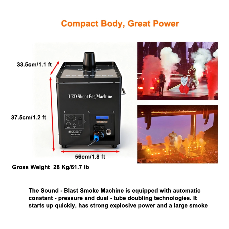 Igracelite Rainproof Smoke Fog Jet Machine 3000W RGB LED Vertical Air ...