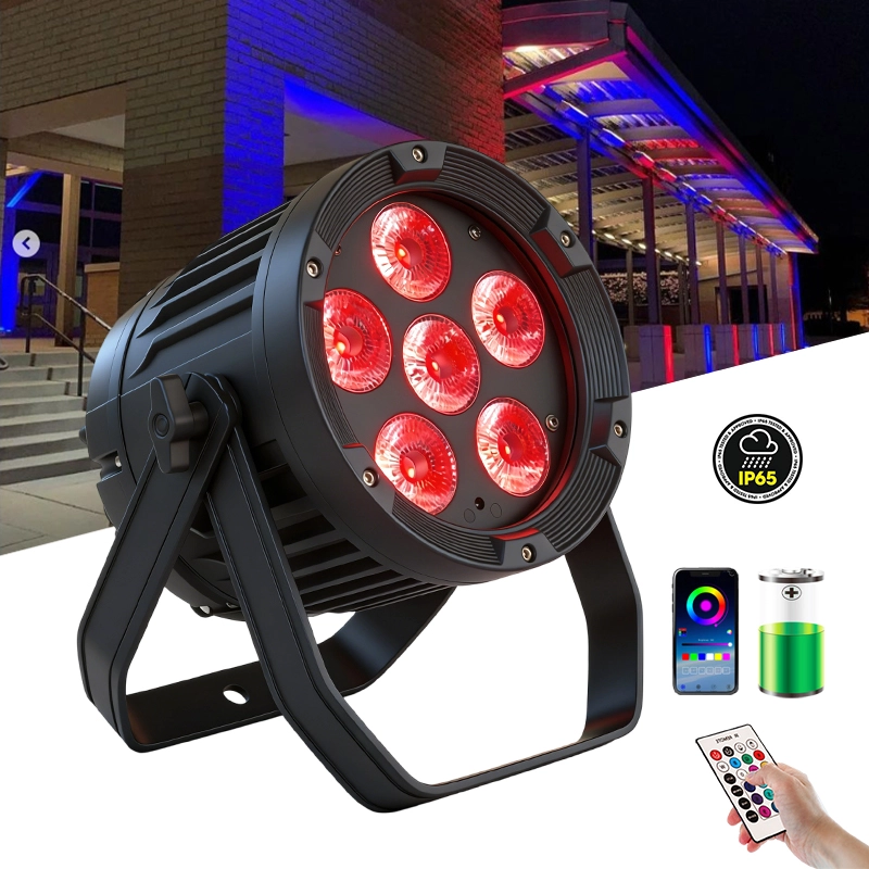 Igracelite 6×18W RGBW UV 6-in-1 IP65 Waterproof Battery Led Par ...