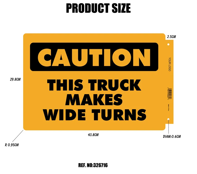 Caution This Truck Makes Wide Turns Driving Warning Decals Wide Turns ...