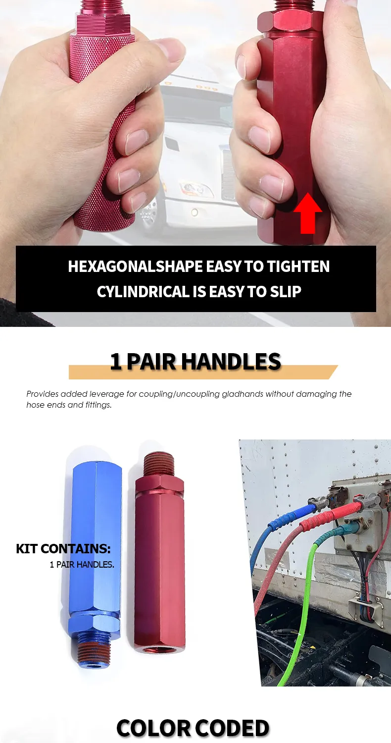 Aluminum Gladhand Grips Glad Hand Extension Handle Set Red Blue for ...