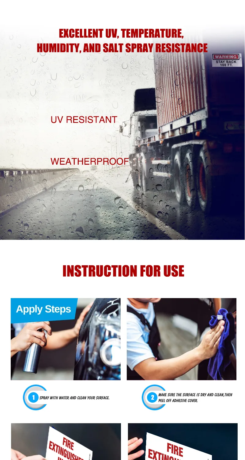 Heavy Duty Fire Extinguisher Inside Truck Decal With Flames Graphic ...