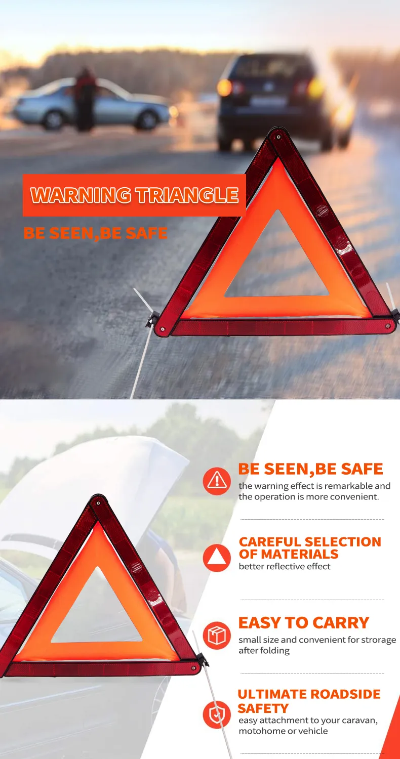 Foldable Red High Visibility Reflective Emergency Safety Warning Sign ...