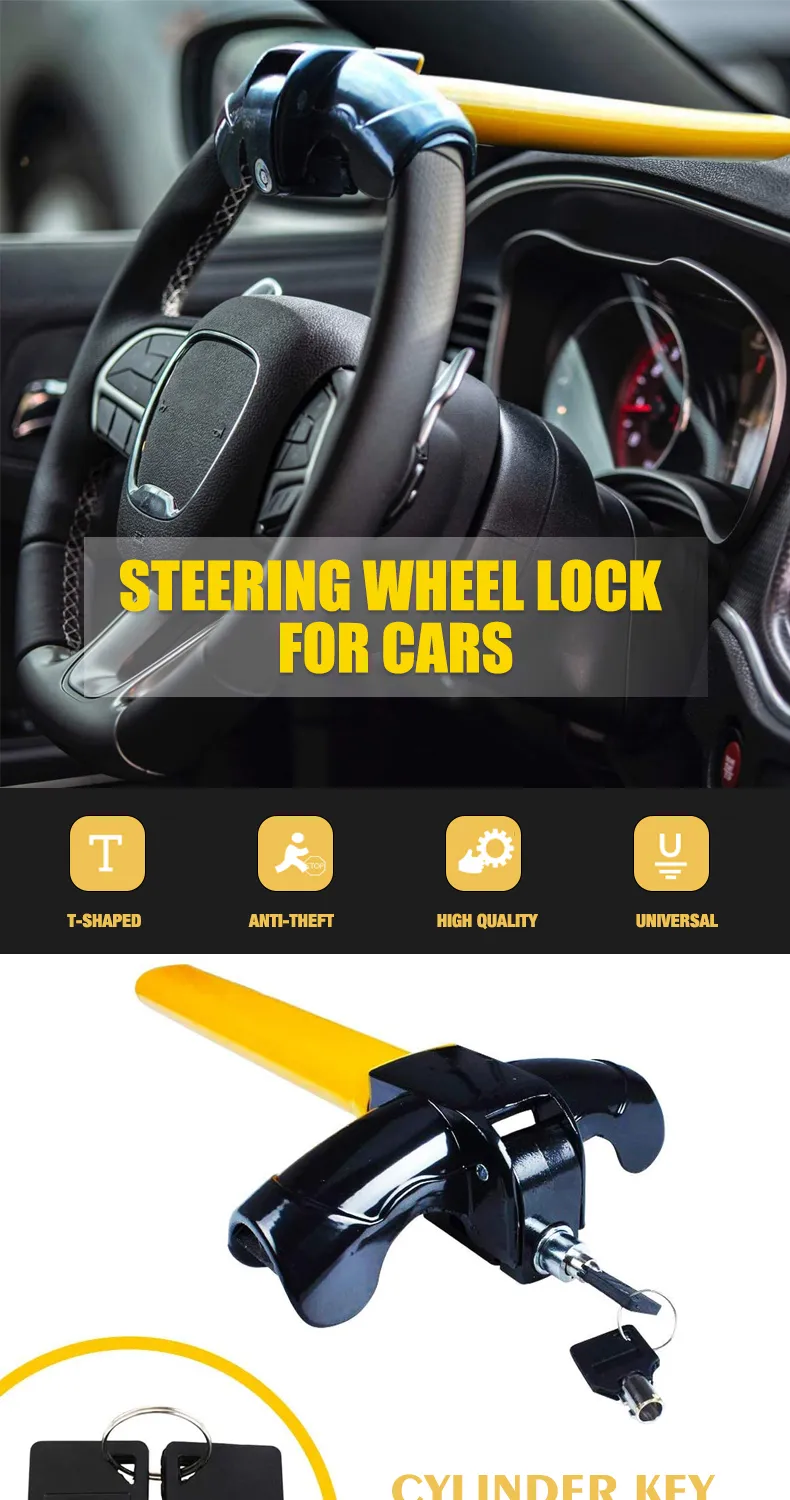 Universal Anti Theft Car Vehicle Steering Wheel Security Lock,Auto ...