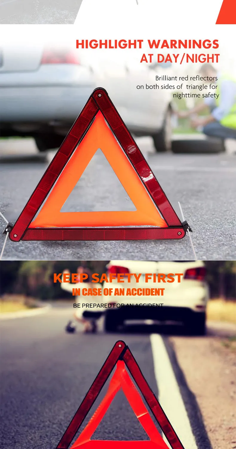Foldable Red High Visibility Reflective Emergency Safety Warning Sign ...