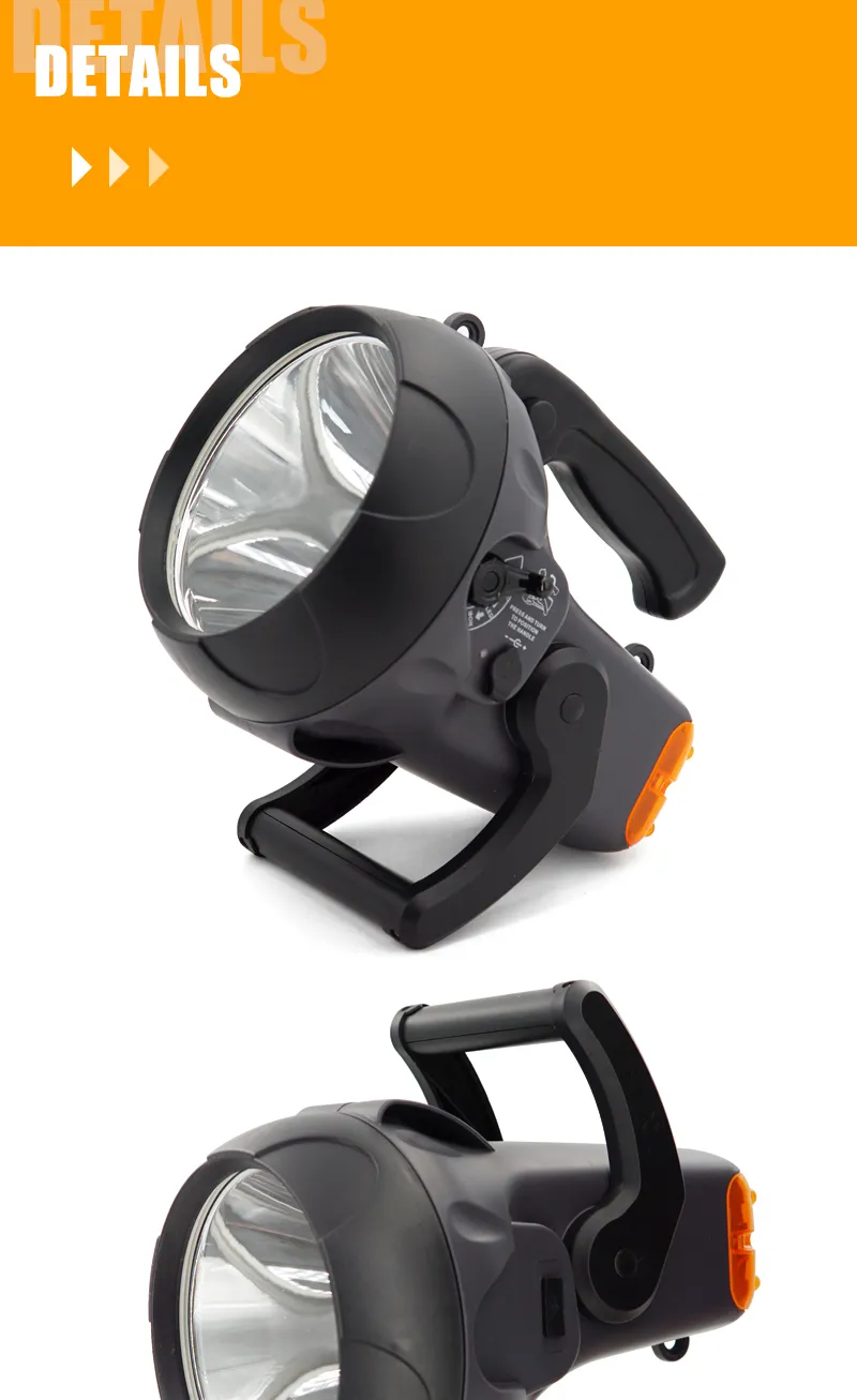 Rechargeable 10 Watt Handheld LED Spotlight Flashlight with Blinking ...