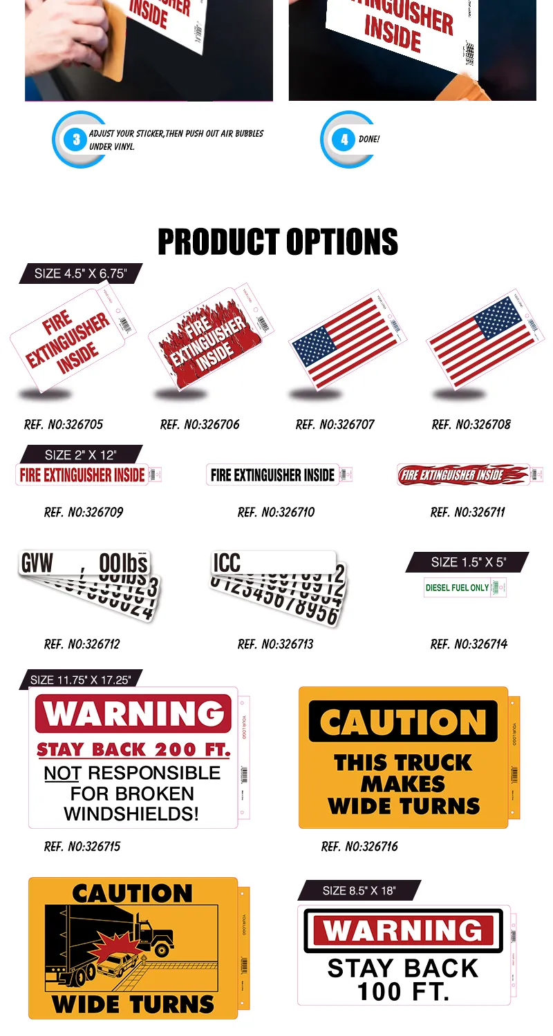 Heavy Duty Gross Vehicle Weight Decal Set Truck Decal Sign GVW ...