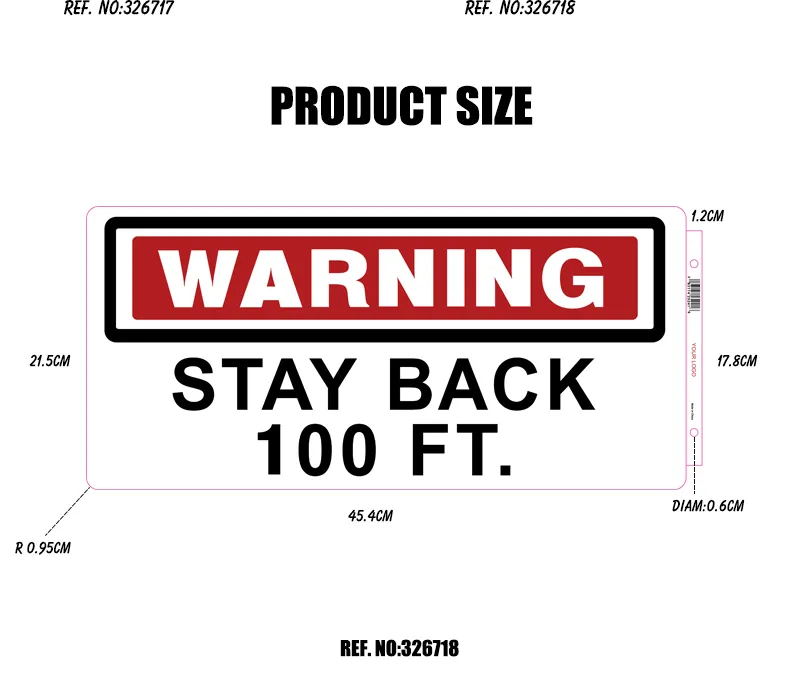 Heavy Duty Stay Back 100 Feet Decal Truck Decal Sign Self Adhesive,Auto ...