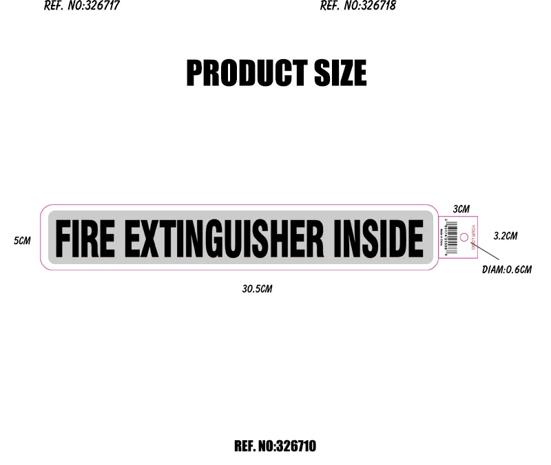 Heavy Duty Fire Extinguisher Inside Truck Decal Sign Self Adhesive,Auto ...