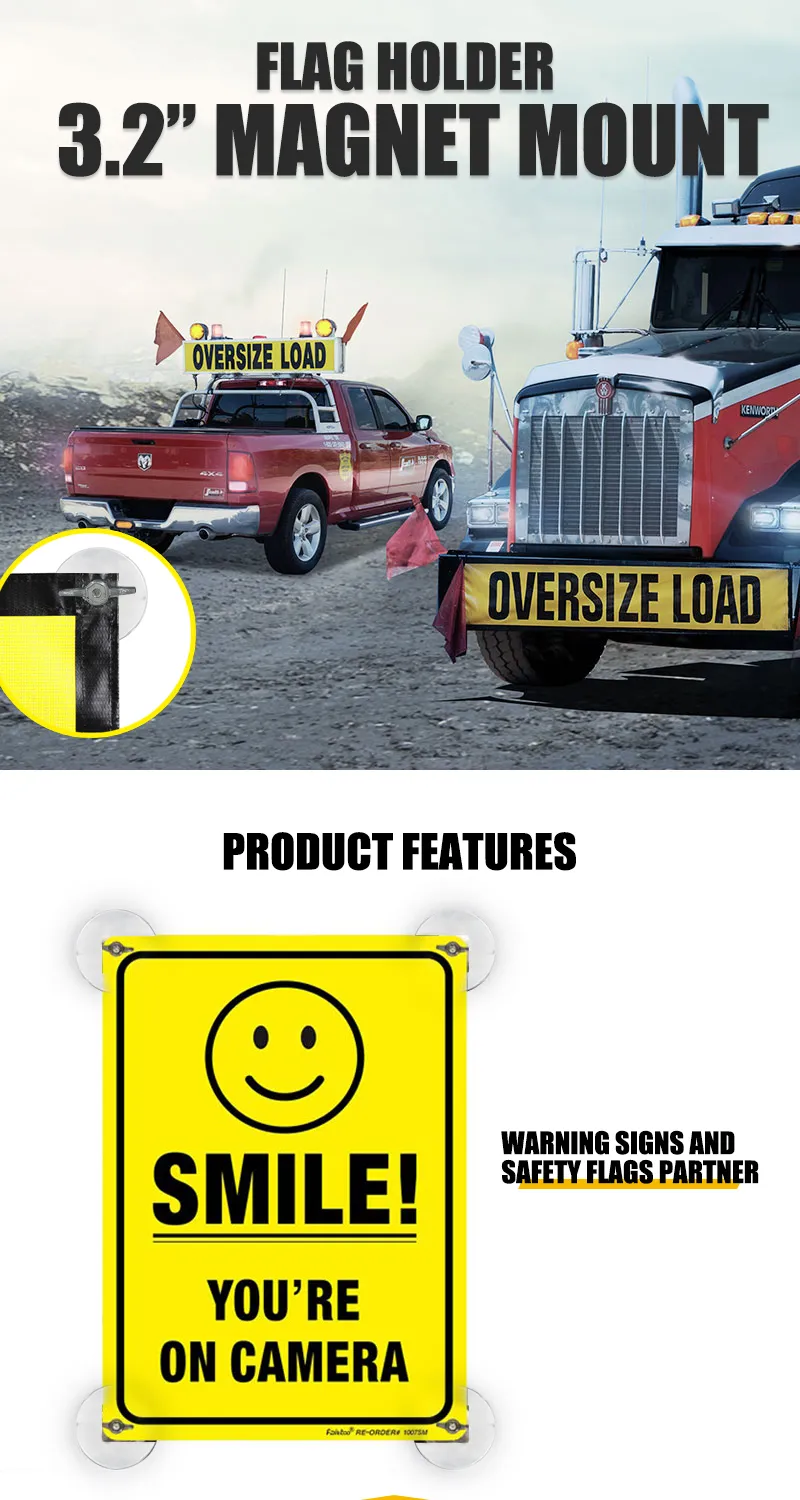 3.2" Safety flag Magnet mount Magnet Holder,Auto Safety Products