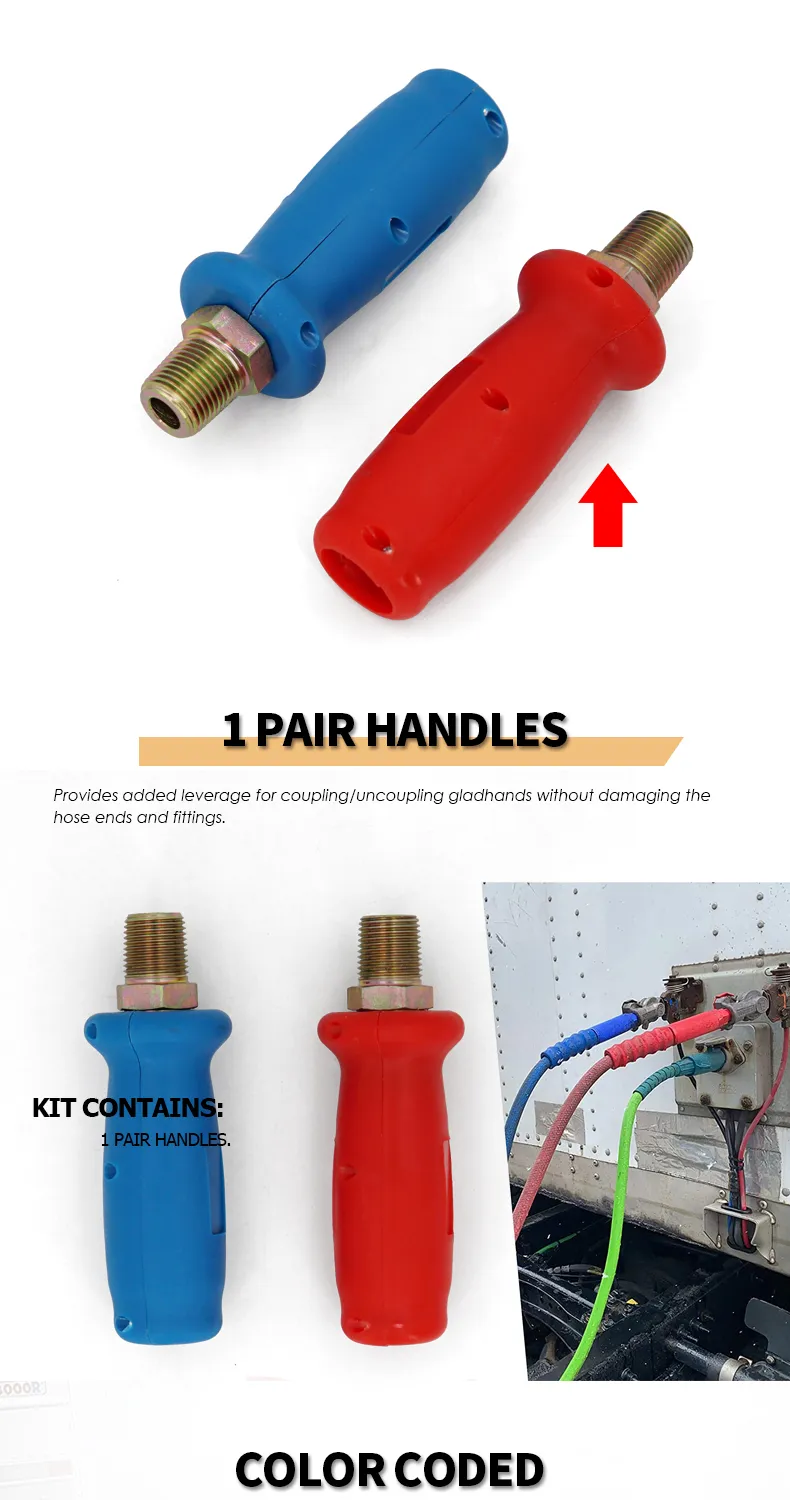 Poly Gladhand Grips Glad Hand Extension Handle Set Red Blue for Truck ...