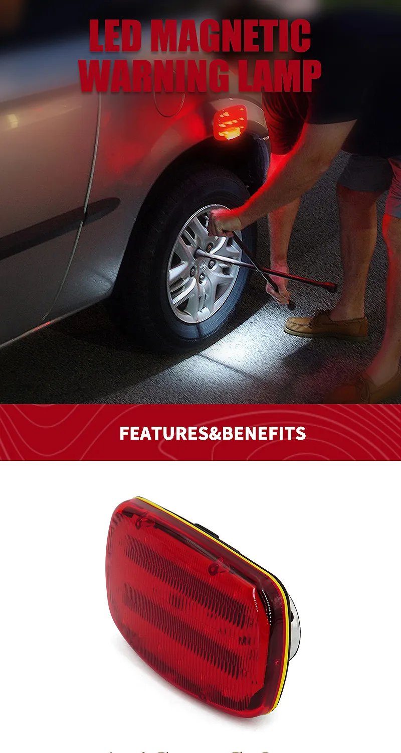 Car Red Warning Light LED Magnetic Emergency Light Safety Flare,Auto ...