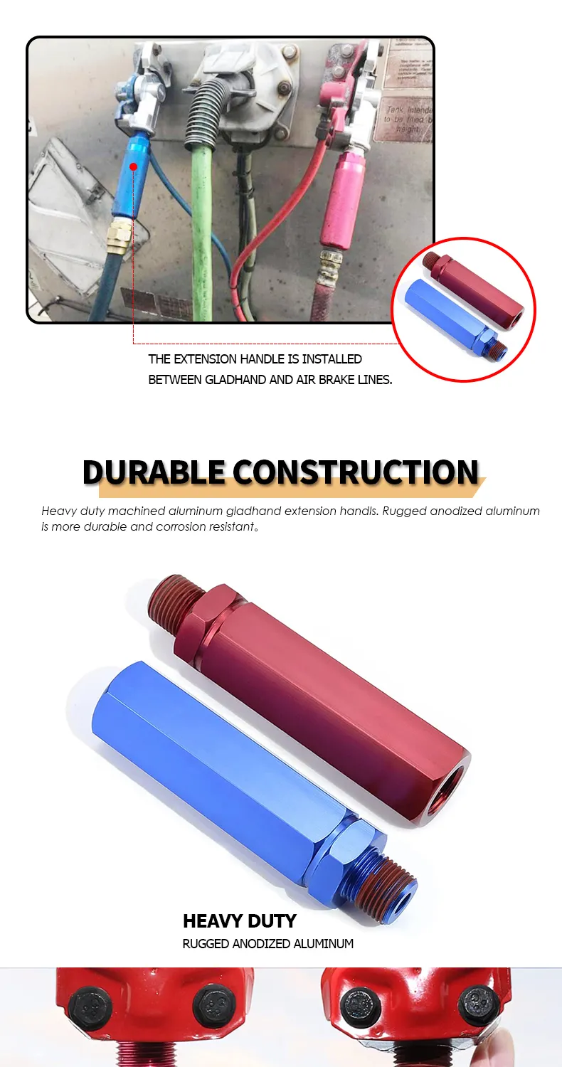 Aluminum Gladhand Grips Glad Hand Extension Handle Set Red Blue for ...