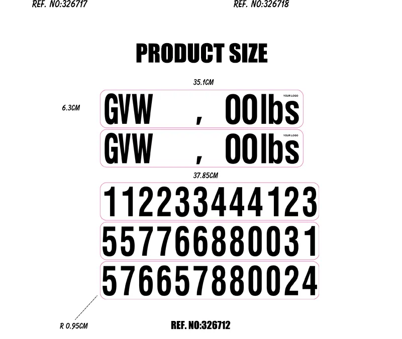 Heavy Duty Gross Vehicle Weight Decal Set Truck Decal Sign GVW ...