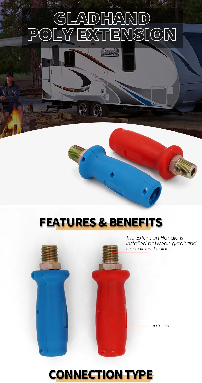 Poly Gladhand Grips Glad Hand Extension Handle Set Red Blue for Truck ...
