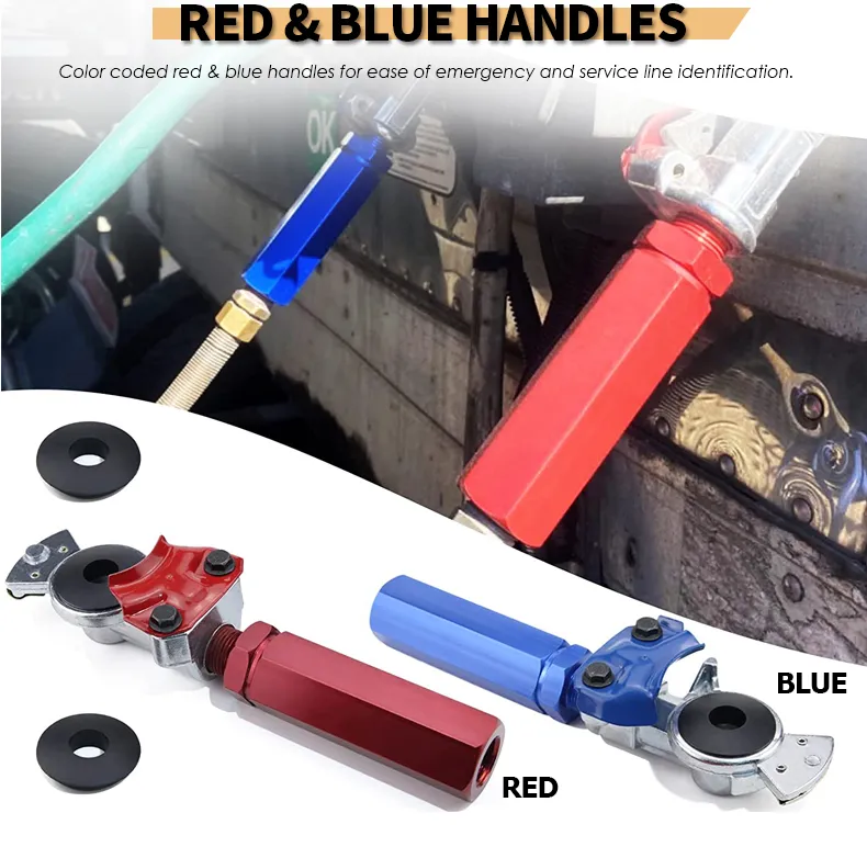 Aluminum Gladhand Grips Glad Hand Extension Handle Set Red Blue for ...