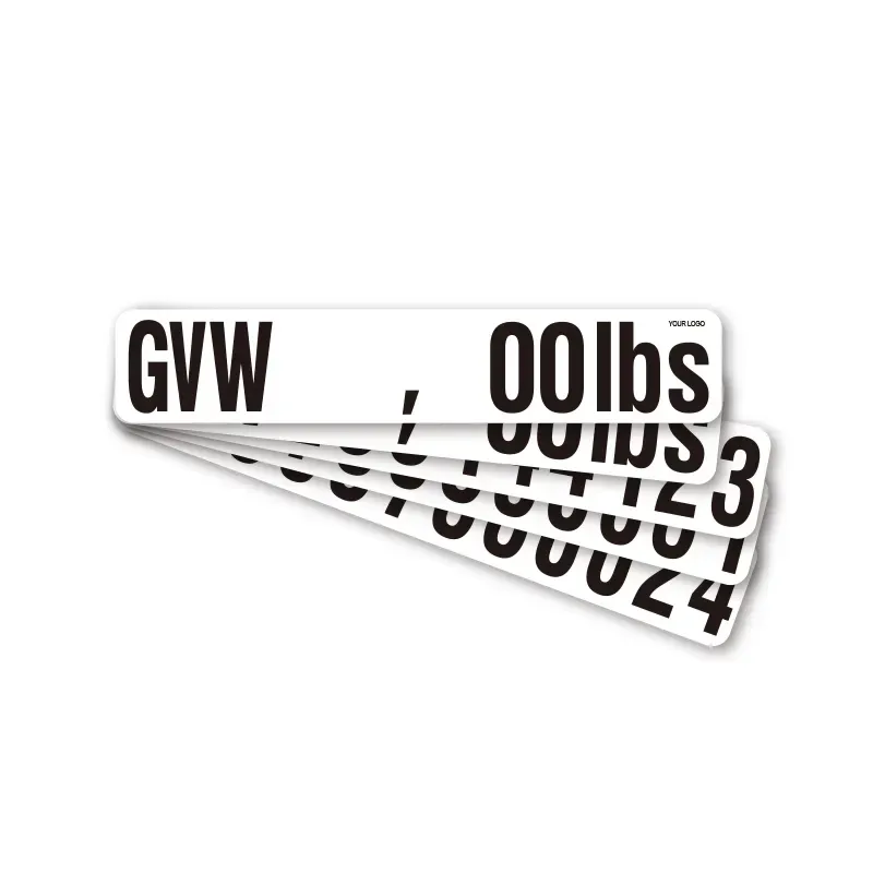 Heavy Duty Gross Vehicle Weight Decal Set Truck Decal Sign GVW ...