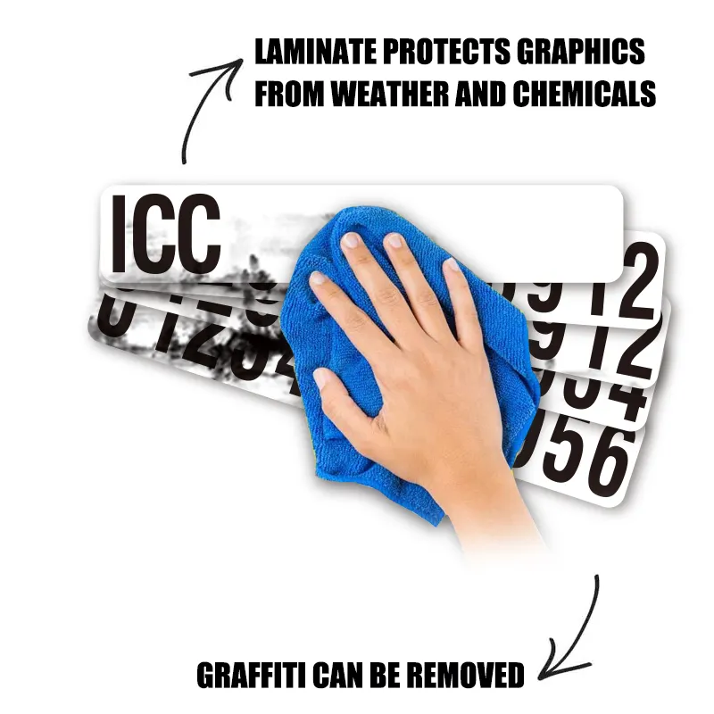 Heavy Duty ICC Number Set Truck Decal Sign Numbering kit Self Adhesive ...