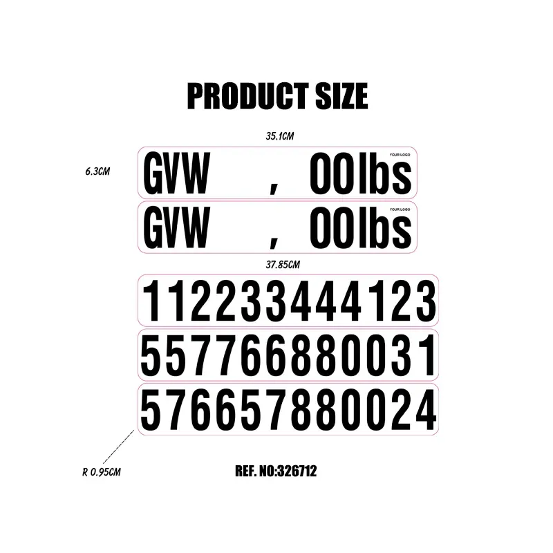 Heavy Duty Gross Vehicle Weight Decal Set Truck Decal Sign GVW ...