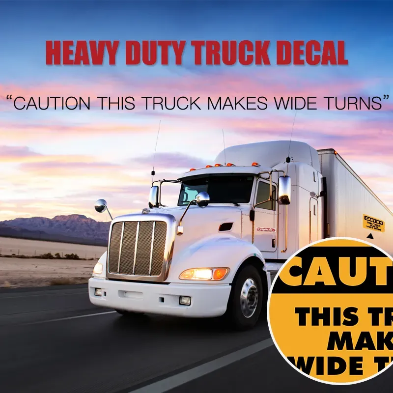 Caution This Truck Makes Wide Turns Driving Warning Decals Wide Turns ...