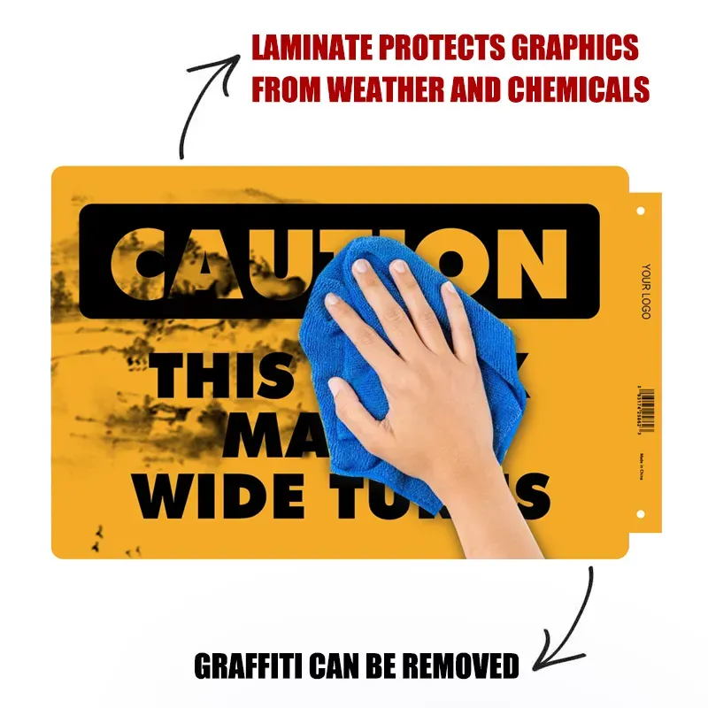 Caution This Truck Makes Wide Turns Driving Warning Decals Wide Turns ...