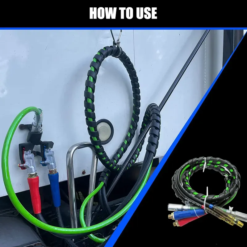 3 in 1 Air Brake Power Lines Hose Wrap 7 Way Electrical Cable Assembly ...