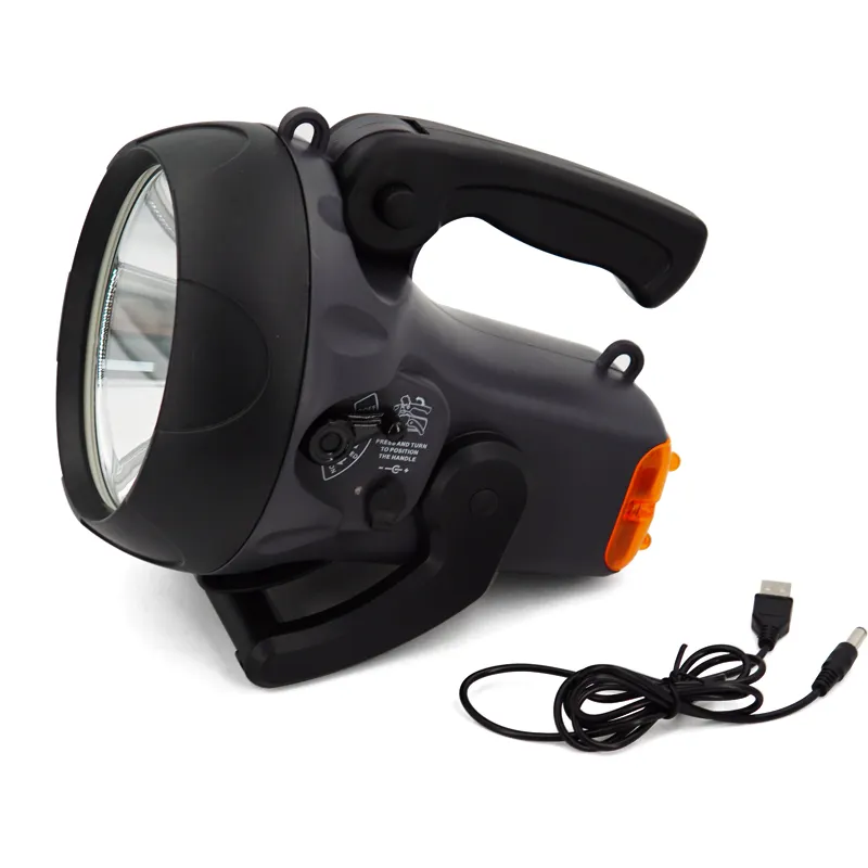 Rechargeable 10 Watt Handheld LED Spotlight Flashlight with Blinking ...