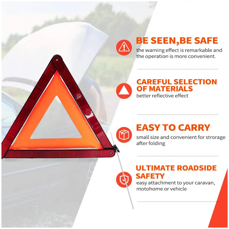 Foldable Red High Visibility Reflective Emergency Safety Warning Sign ...