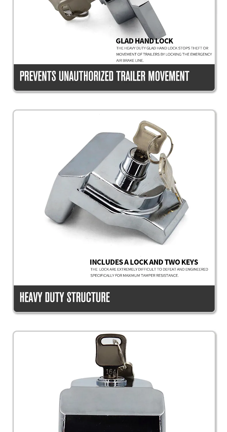 Heavy Duty Chromed Aluminum Alloy Air Brake Gladhand Glad Hand Lock For ...