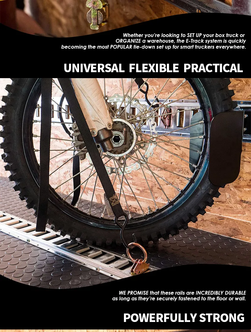 Powder-Coated Steel E-Track Tie-Downs Horizontal E-Tracks Bolt-On Tie ...