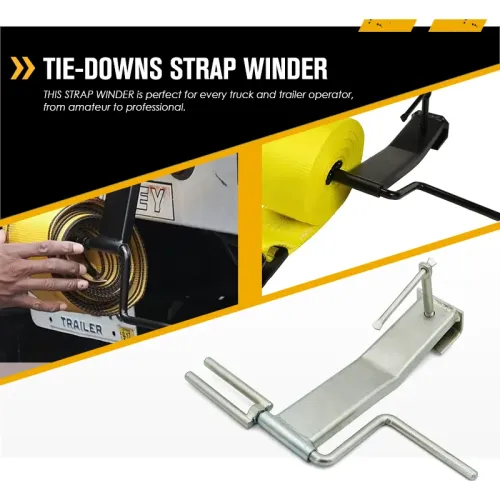 Tie-Downs Strap Winder Galvanized Steel Roll-up Flatbed Trailer Winch ...