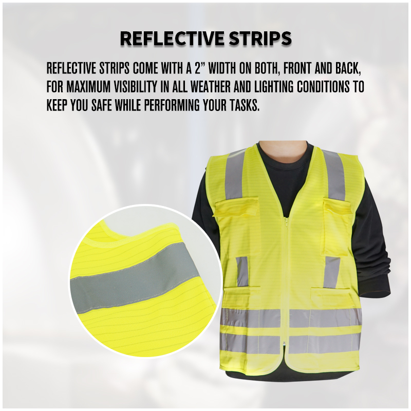 Esd High Visibility Security Reflective Safety Reflector Vest Anti ...