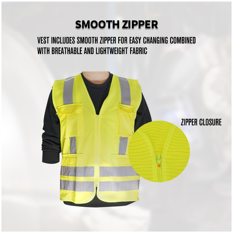 Esd High Visibility Security Reflective Safety Reflector Vest Anti ...