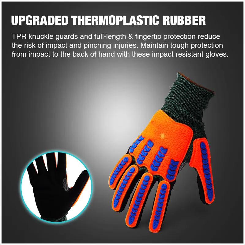 Heavy Duty Work Gloves TPR Protector Impact Gloves Men Anti Vibration ...
