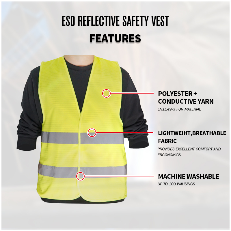 ESD High Visibility Reflective Safety Vest Anti Static,Protective Items