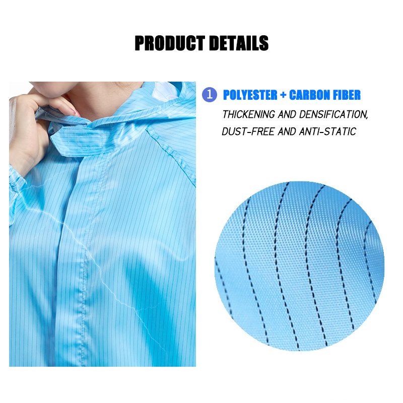 ESD Smock Polyester Carbon Fiber Antistatic Dust prevention,Protective ...