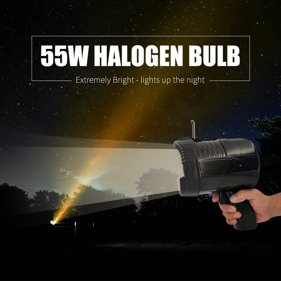 DC 12 Volt Handheld Corded Halogen Spotlight for Boat, Car and Truck ...