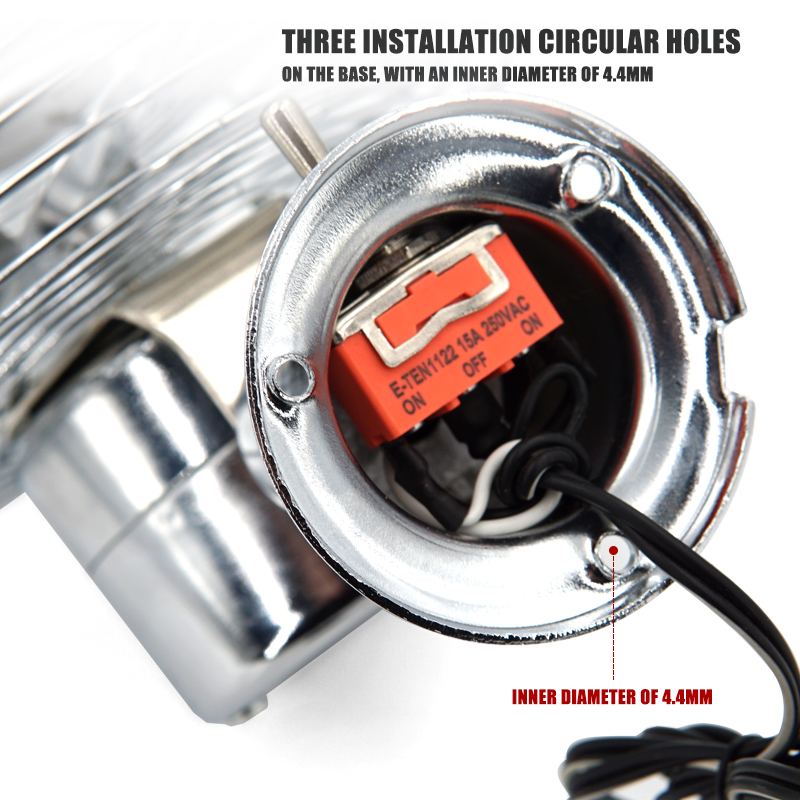 12V Heavy Duty 6" Chrome Fan RV Cooling Fan with 2-Speed Switch Car Fan ...