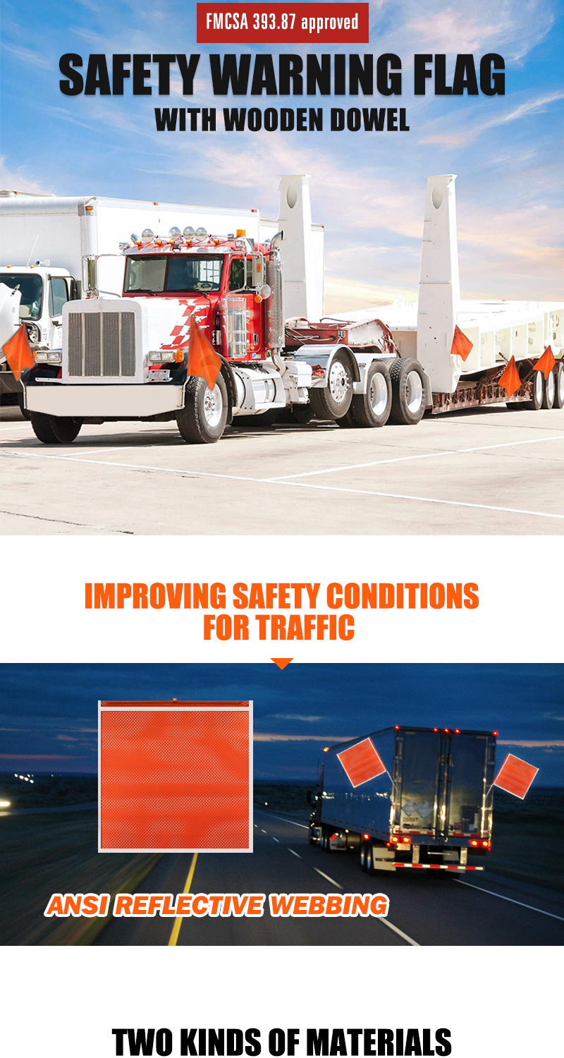 FMCSA 393.87 approved 18 x 18 Inches PVC Mesh Jersey Mesh Safety Flag ...